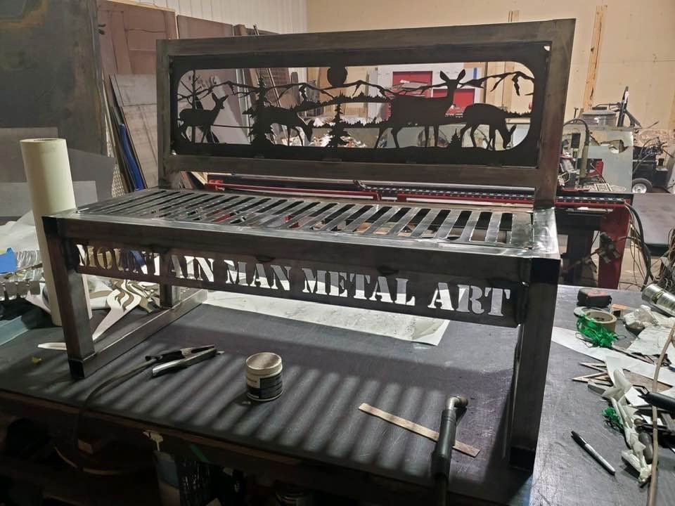 Custom made metal benches – MOUNTAIN MAN METAL ART, LLC
